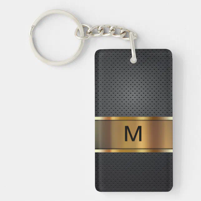 Men's Monogram Two Side Keychain | Zazzle