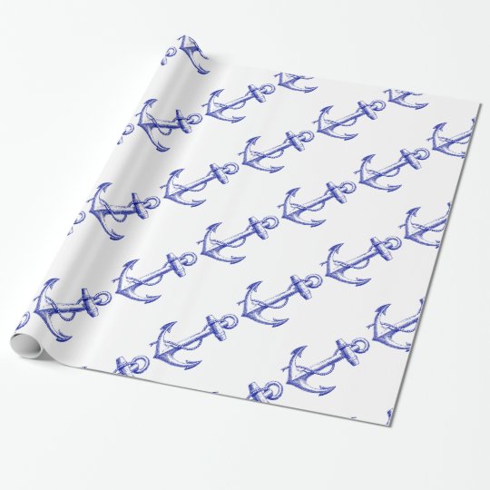 Men's Nautical Boat Anchor Wrapping Paper | Zazzle.com