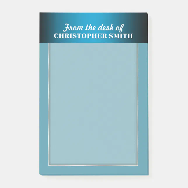 Mens office organizer work blue post-it notes | Zazzle