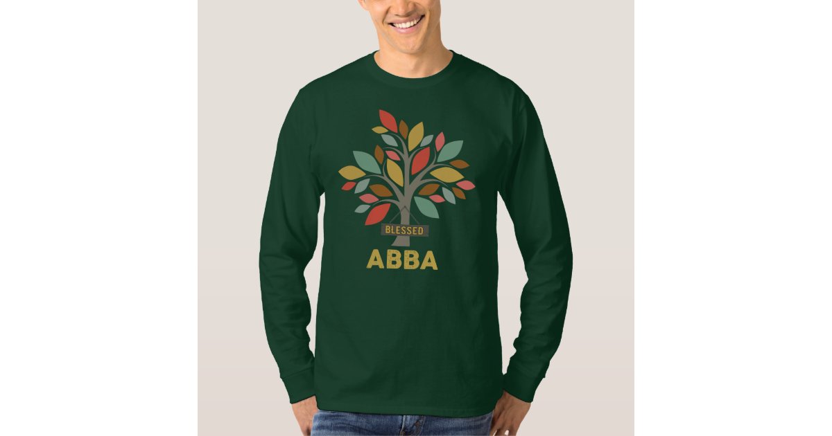 Mens Personalized Blessed Abba Tree Father's Day T-Shirt | Zazzle