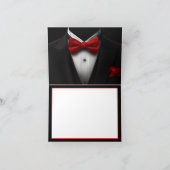 Mens Red Black Tuxedo Birthday Party Thank You Card | Zazzle