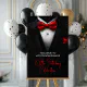 Mens Red Black Tuxedo Birthday Party Welcome Sign | Zazzle