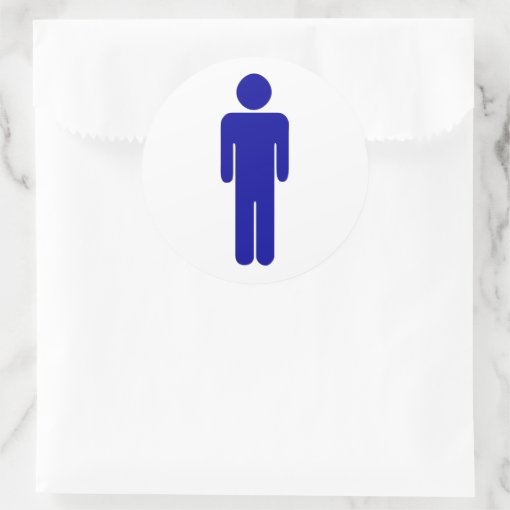 Mens Restroom or Bathroom Sign Classic Round Sticker | Zazzle