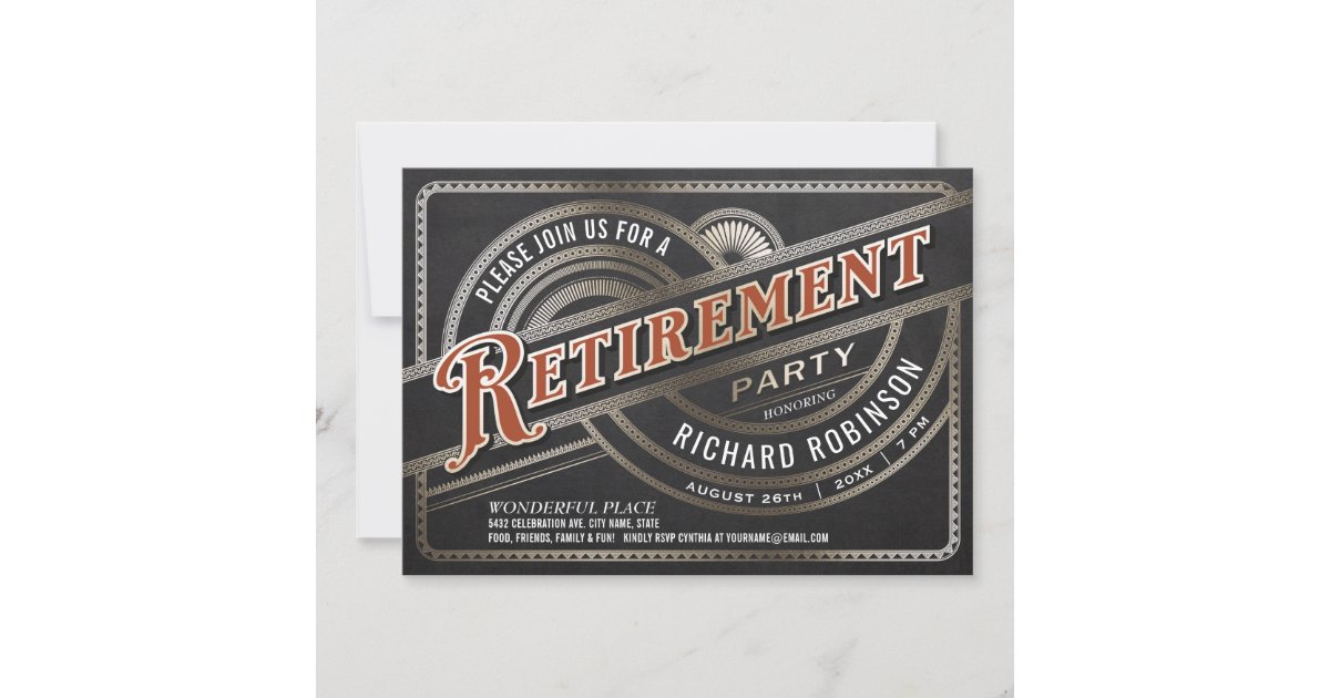 Men's Retiremen Party Invitations - Retro Vintage | Zazzle