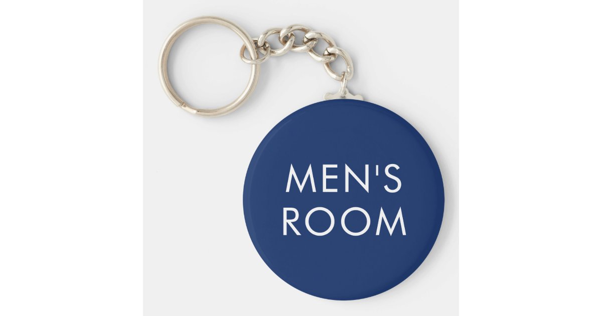 Men's room restroom keychain - dark blue | Zazzle.com