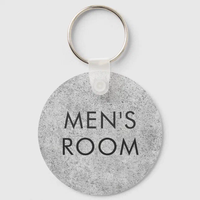 Men's room restroom keychain - urban concrete | Zazzle