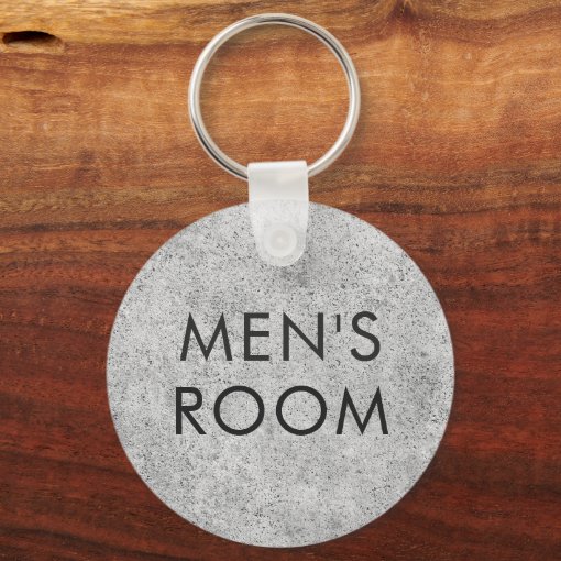 Men's room restroom keychain - urban concrete | Zazzle
