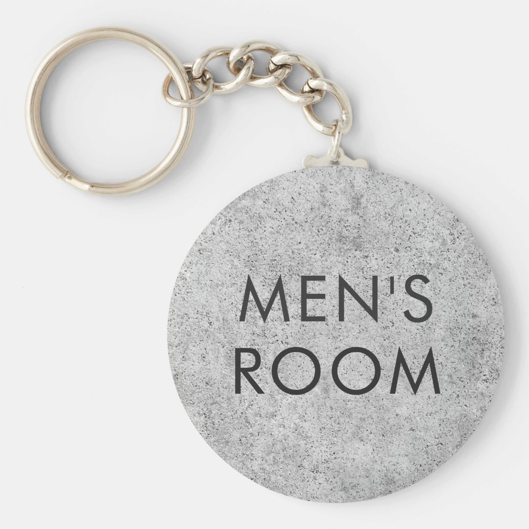 Men's room restroom keychain - urban concrete | Zazzle
