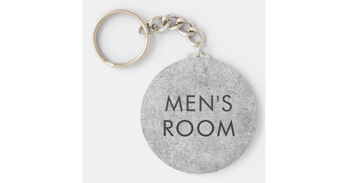 Men's room restroom keychain - urban concrete | Zazzle
