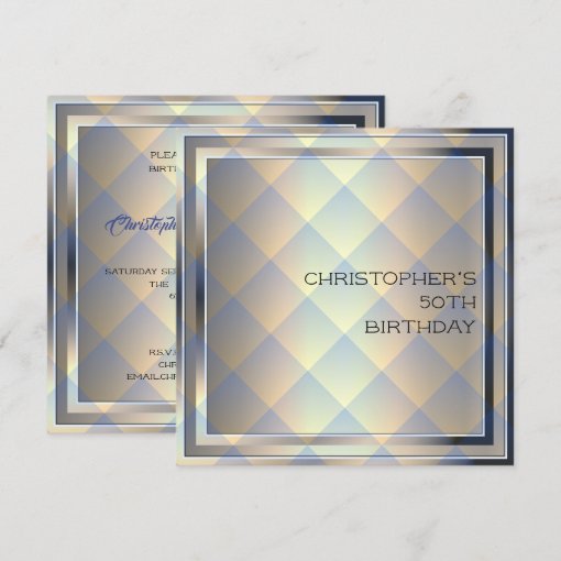 Men's Smart Birthday Party Contemporary Design Invitation | Zazzle