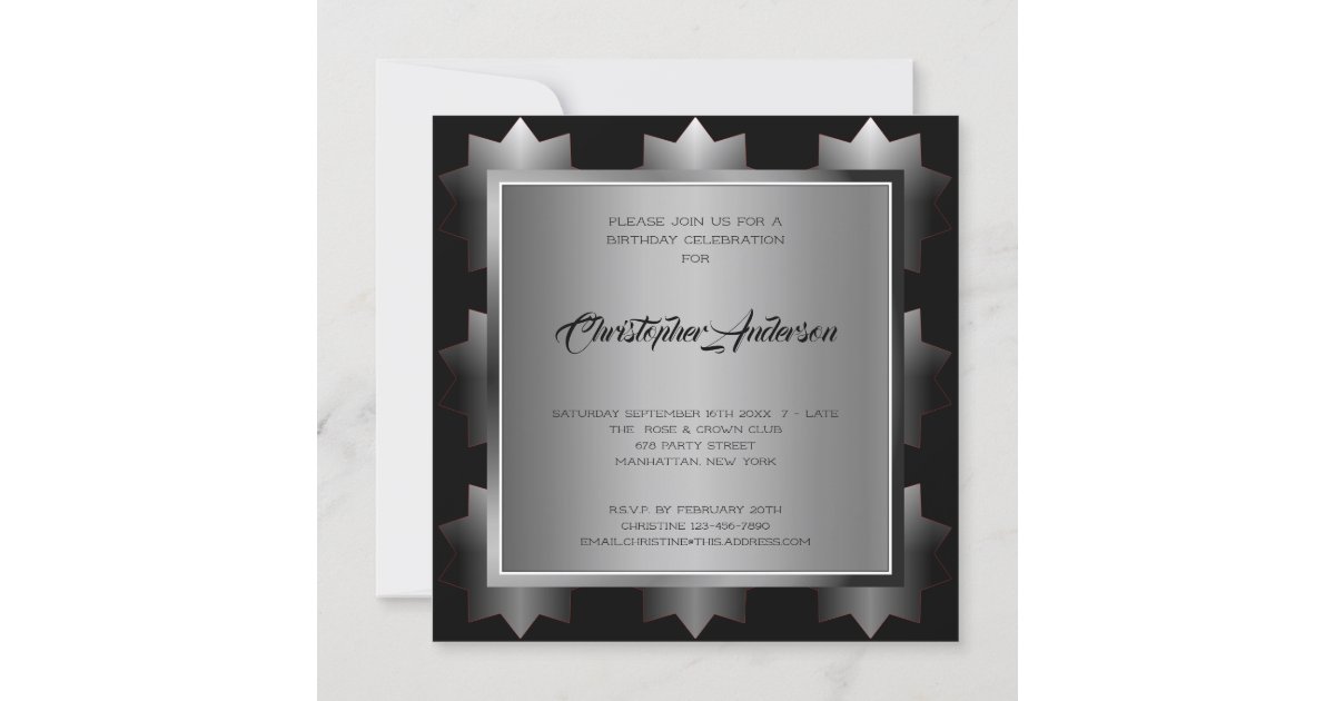Men's Smart Black Invitation | Zazzle