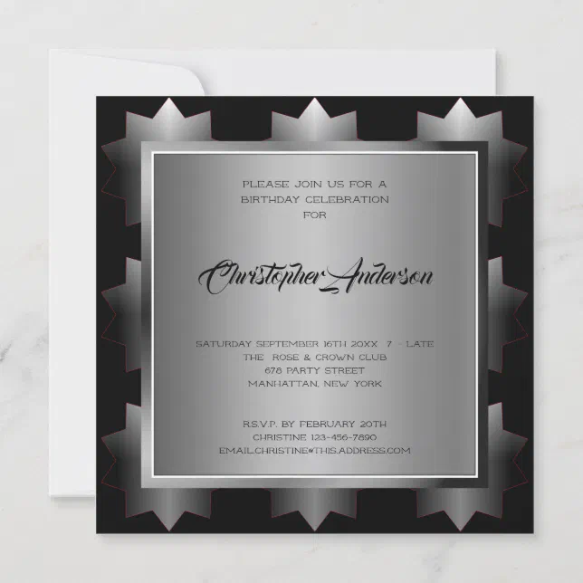 Men's Smart Black Invitation | Zazzle