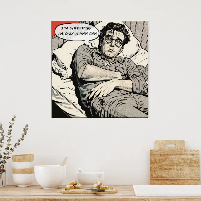 Men's Suffering 1950's Comic Poster | Zazzle