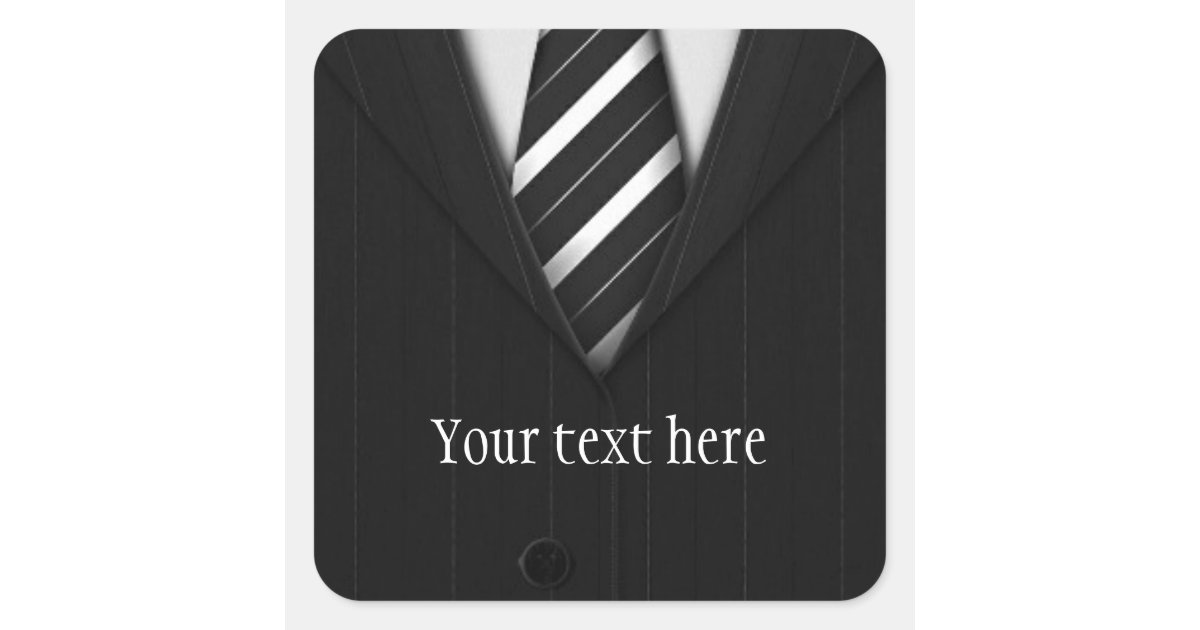 Men's Suit Closeup Customizable Square Sticker | Zazzle