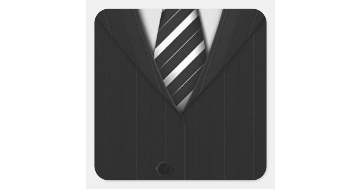 Men's Suit Closeup Square Sticker | Zazzle