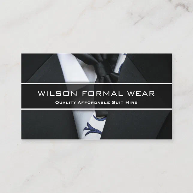 Mens Suit Formal Wear, Photo Business Card | Zazzle
