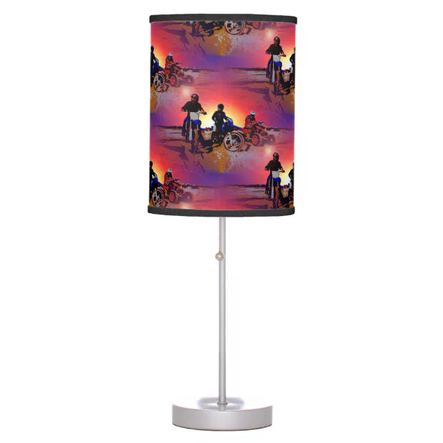 Men's Teen Boy's Motocross Motorbike Riding Table Lamp | Zazzle