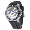 Men's Thin Blue Line Flag Police Officer Man's Watch | Zazzle