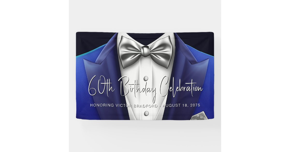Mens Tuxedo Birthday Party Banner | Zazzle