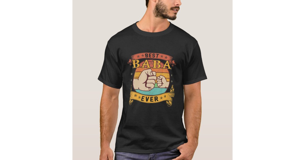Mens Vinatge Best Baba Ever Father's Day Happy Fat T-Shirt | Zazzle