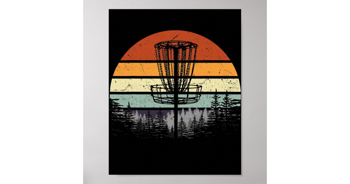 Mens Vintage Retro Disc Frisbee Golf Course Poster | Zazzle