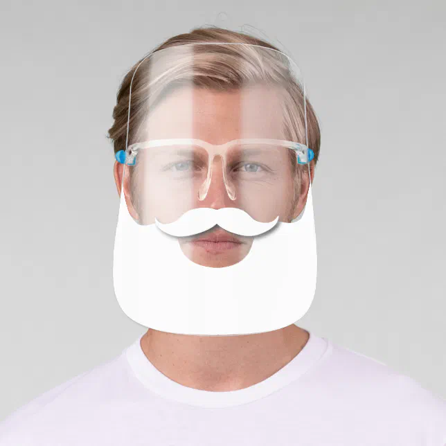 Men's White Beard Face Shield | Zazzle
