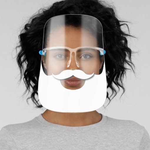 Men's White Beard Face Shield | Zazzle