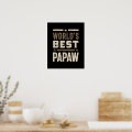 Mens World's Best Papaw Grandpa Gift Poster | Zazzle