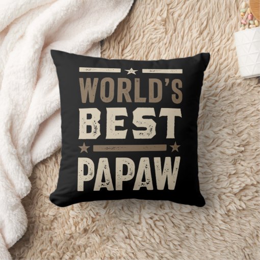 Mens World's Best Papaw Grandpa Gift Throw Pillow | Zazzle