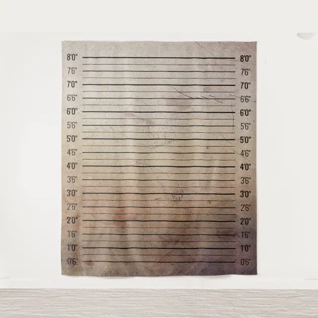 Mental Asylum Line-Up Mugshot Grunge Background Tapestry | Zazzle