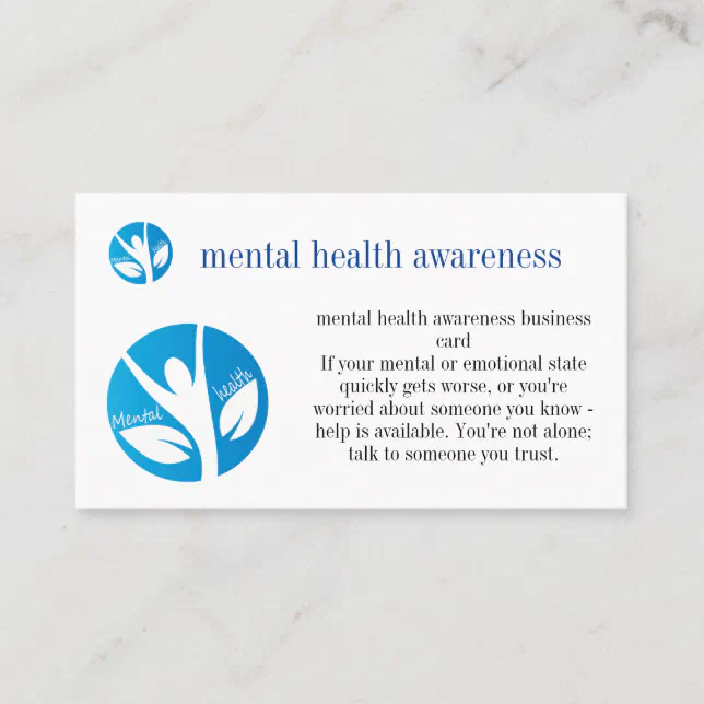 Mental Health Awareness Business Card | Zazzle