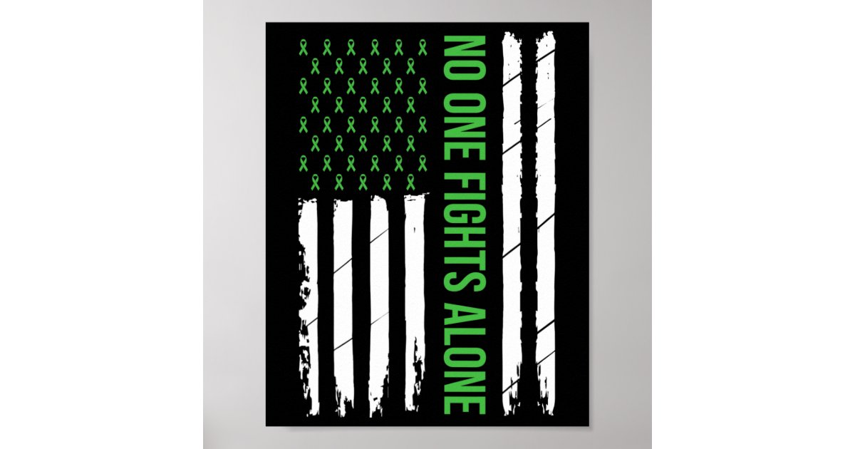 Mental Health Awareness Green Ribbon Poster | Zazzle
