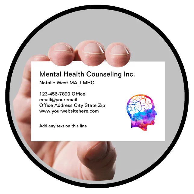 Mental Health Counseling Psychotherapy Business Card | Zazzle