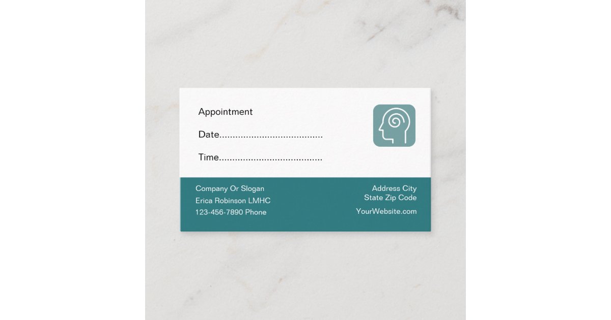 Mental Health Counselor Appointment Business Cards | Zazzle