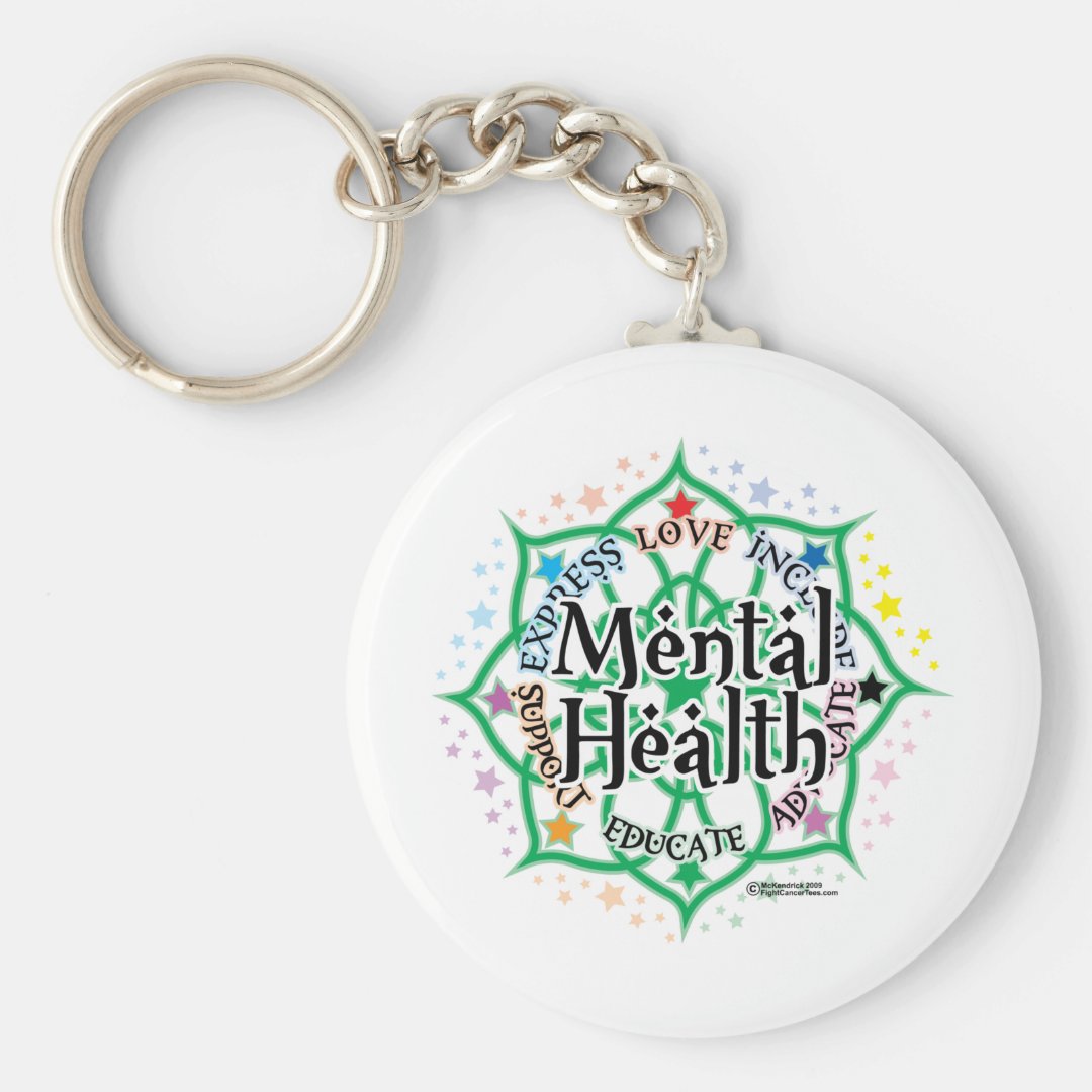 Mental Health Lotus Keychain | Zazzle