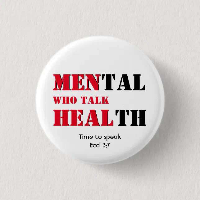 Mental Health MEN WHO TALK HEAL Button | Zazzle