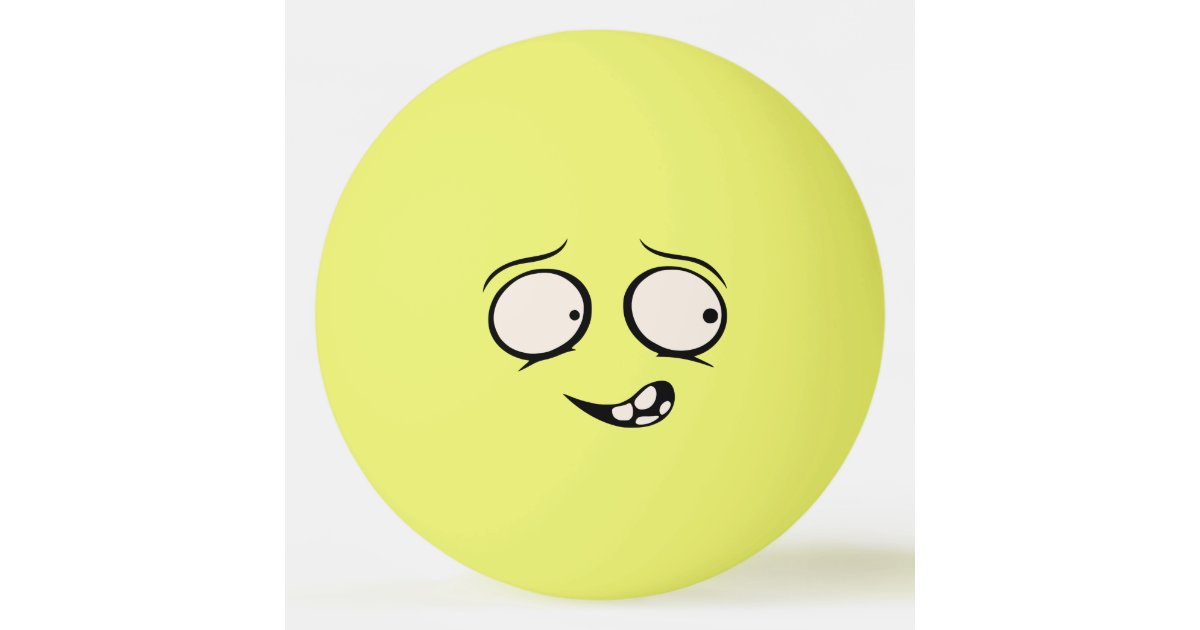Mentally Deranged Funny Face Ping Pong Ball | Zazzle