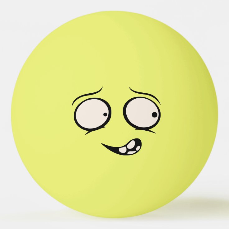 Mentally Deranged Funny Face Ping Pong Ball | Zazzle