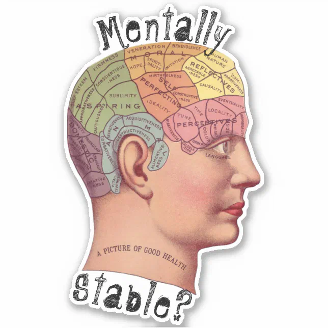 Mentally Stable Contoured Sticker | Zazzle