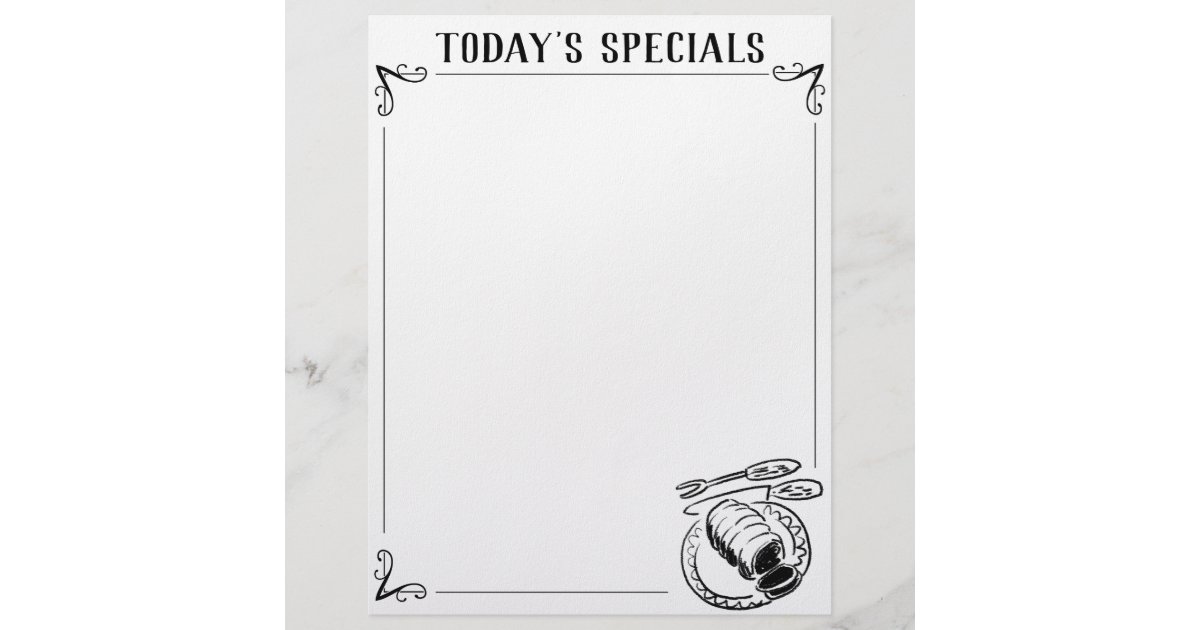 Menu Blank Master Sheet with Border. Flyer | Zazzle
