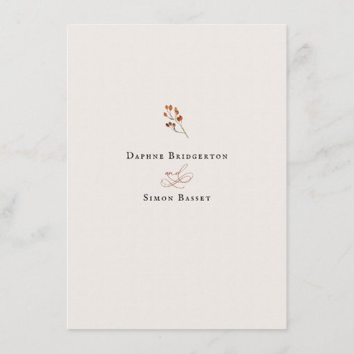 Menu FALL Script Seasonal Wedding | Zazzle