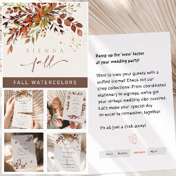 Menu FALL Script Seasonal Wedding | Zazzle