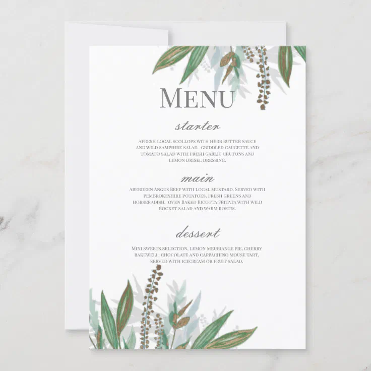 Menu Invitation | Zazzle