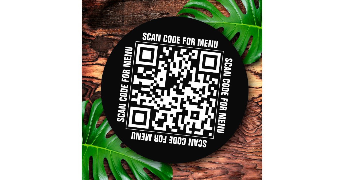 Menu QR Code Restaurants Stickers | Zazzle