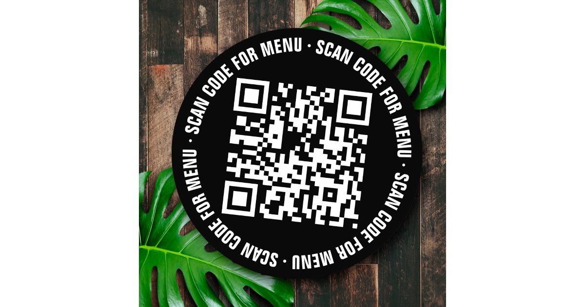 Menu QR Code Restaurants Stickers | Zazzle
