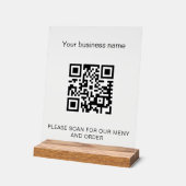 Menu qr code scan restaurant bar cafe acrylic sign | Zazzle