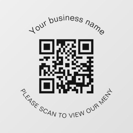 Menu qr code scan restaurant bar cafe window cling | Zazzle