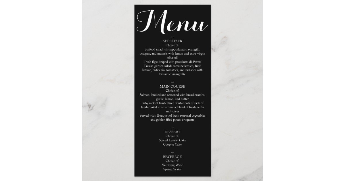 Menu - Script | Zazzle