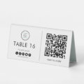Menu Tableside Ordering QR Code Table Tent Sign | Zazzle