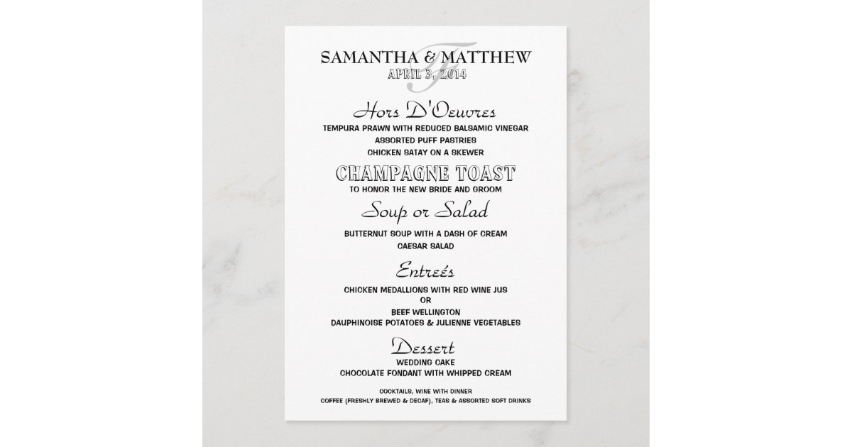 Menu template PERSONALIZE | Zazzle